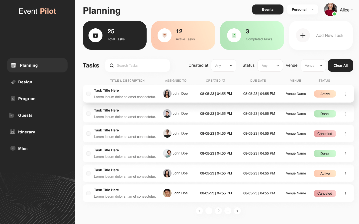 Dashboard Web App UI/UX Design - Hipfolio
