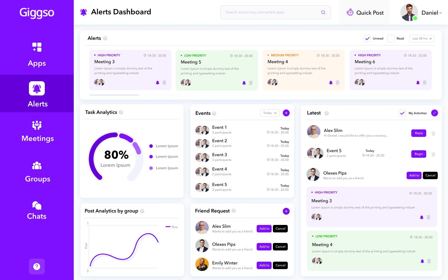 Dashboard Web App UI/UX Design - Hipfolio