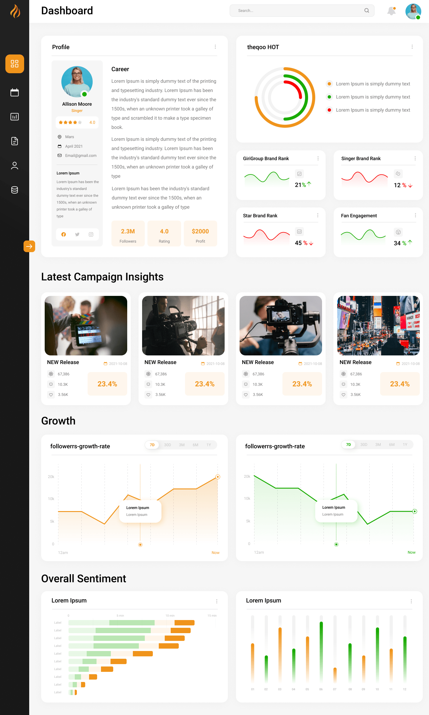 Dashboard Web App UI/UX Design - Hipfolio
