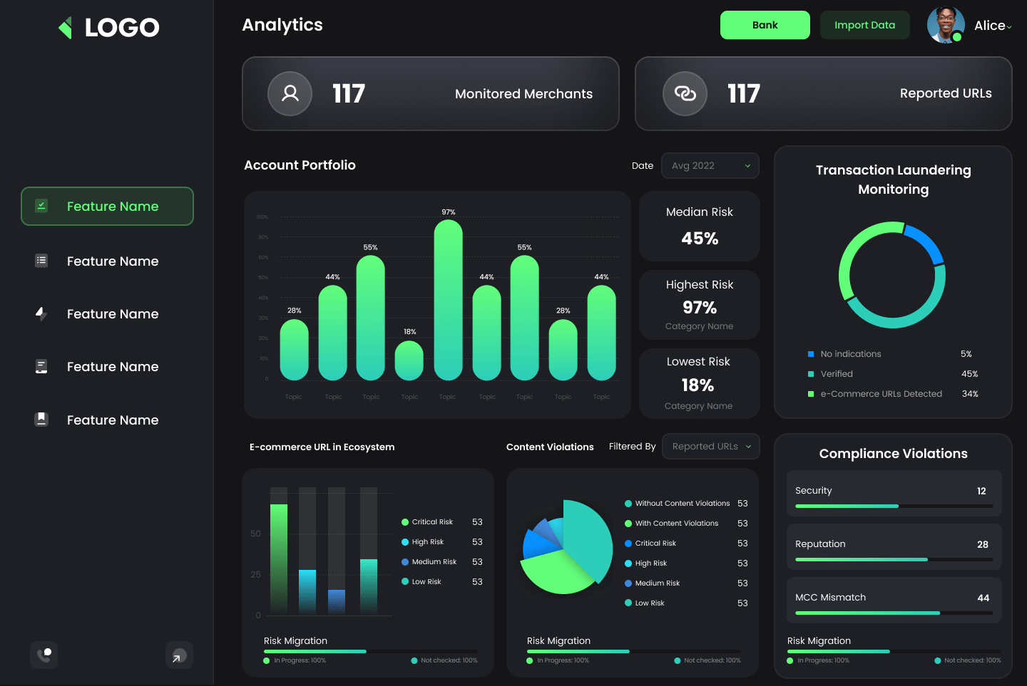 Dashboard Web App UI/UX Design - Hipfolio