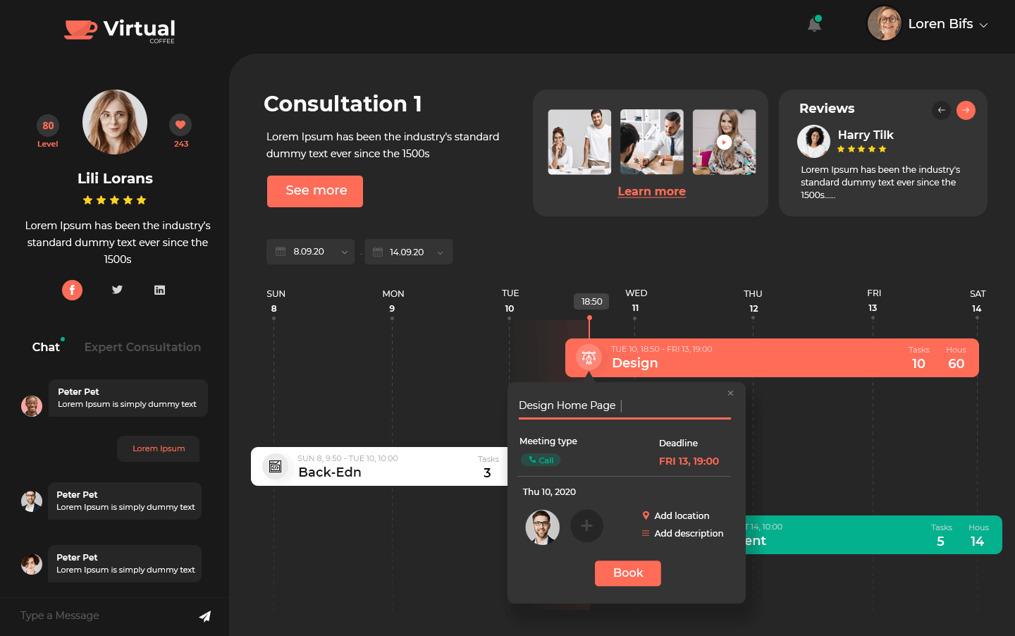Dashboard Web App UI/UX Design - Hipfolio